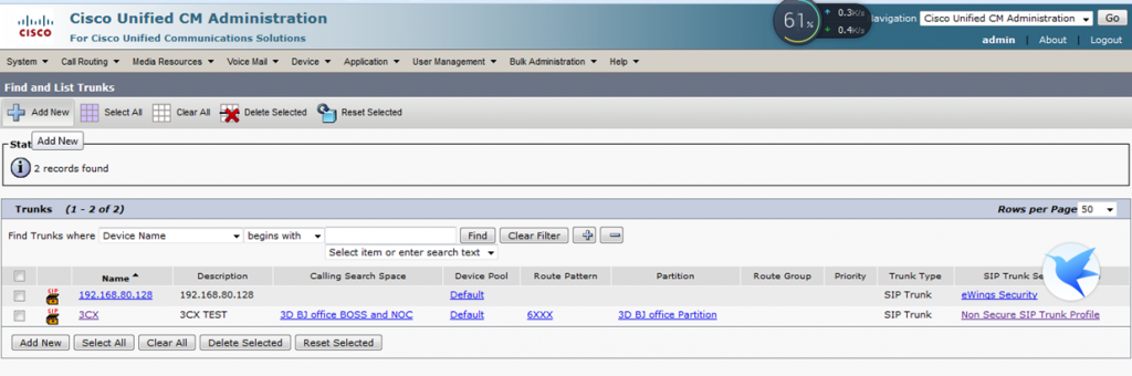3CX如何对接思科CUCM - 58voip-3CX技术博客